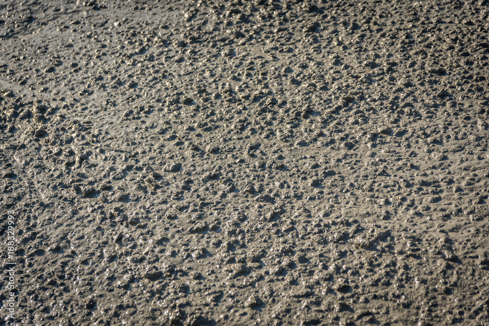 Pouring ready-mixed concrete by mixing mobile the concrete mixer ...