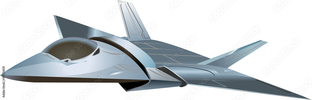 Stealth aircraft futuristic on white background isolated vector ...