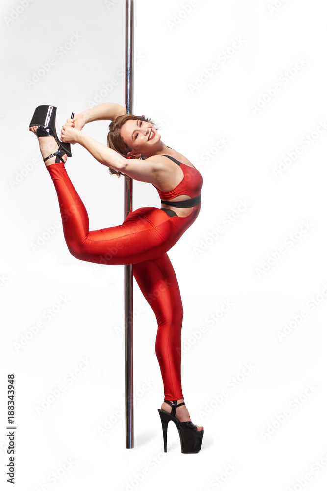 Sexy Female Pole Dancer With Stage Look Posing For Fashion Magazine