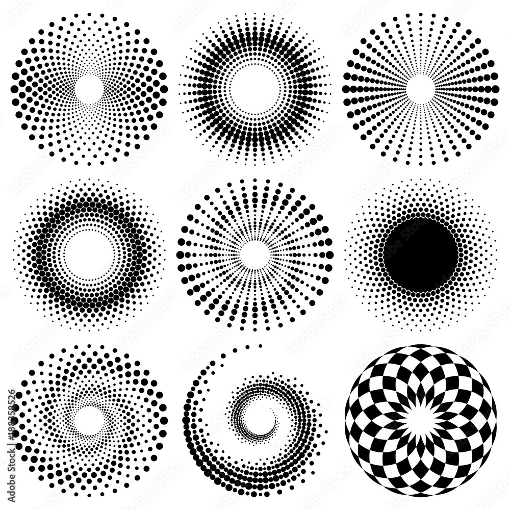 Dotted circles Stock Vector | Adobe Stock