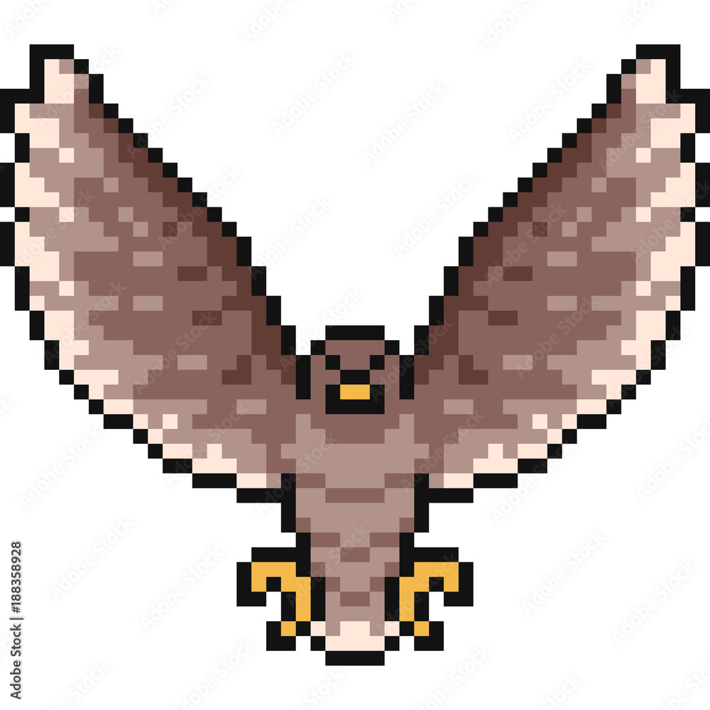 vector pixel art hawk Stock Vector | Adobe Stock
