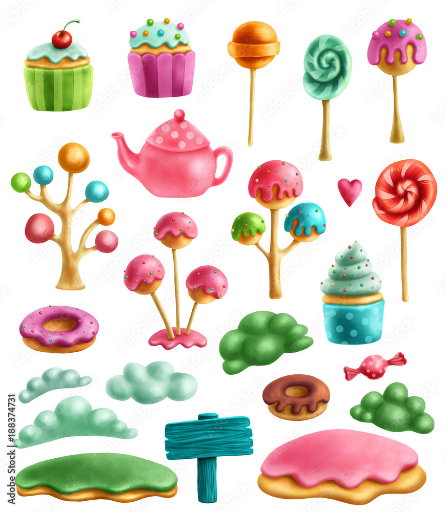 Various magic sweets Stock Illustration | Adobe Stock