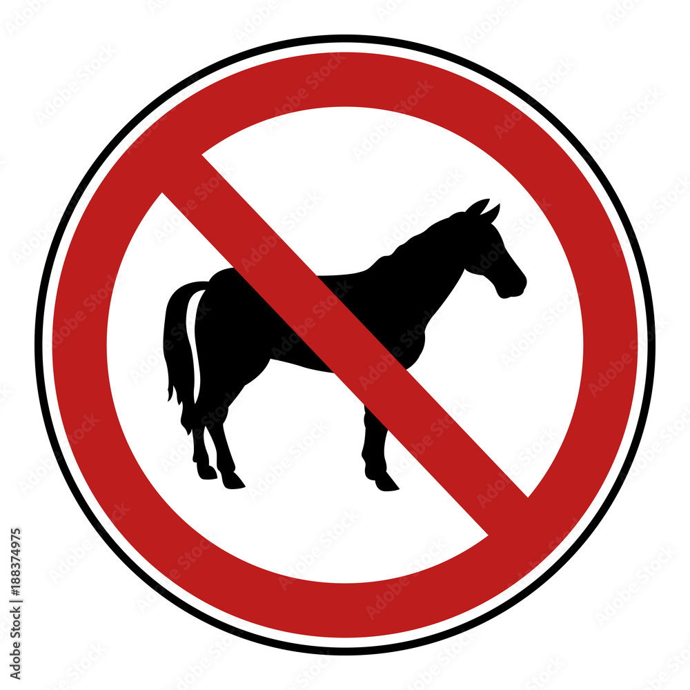 Verbotsschild Icon - reiten verboten Stock Vector | Adobe Stock