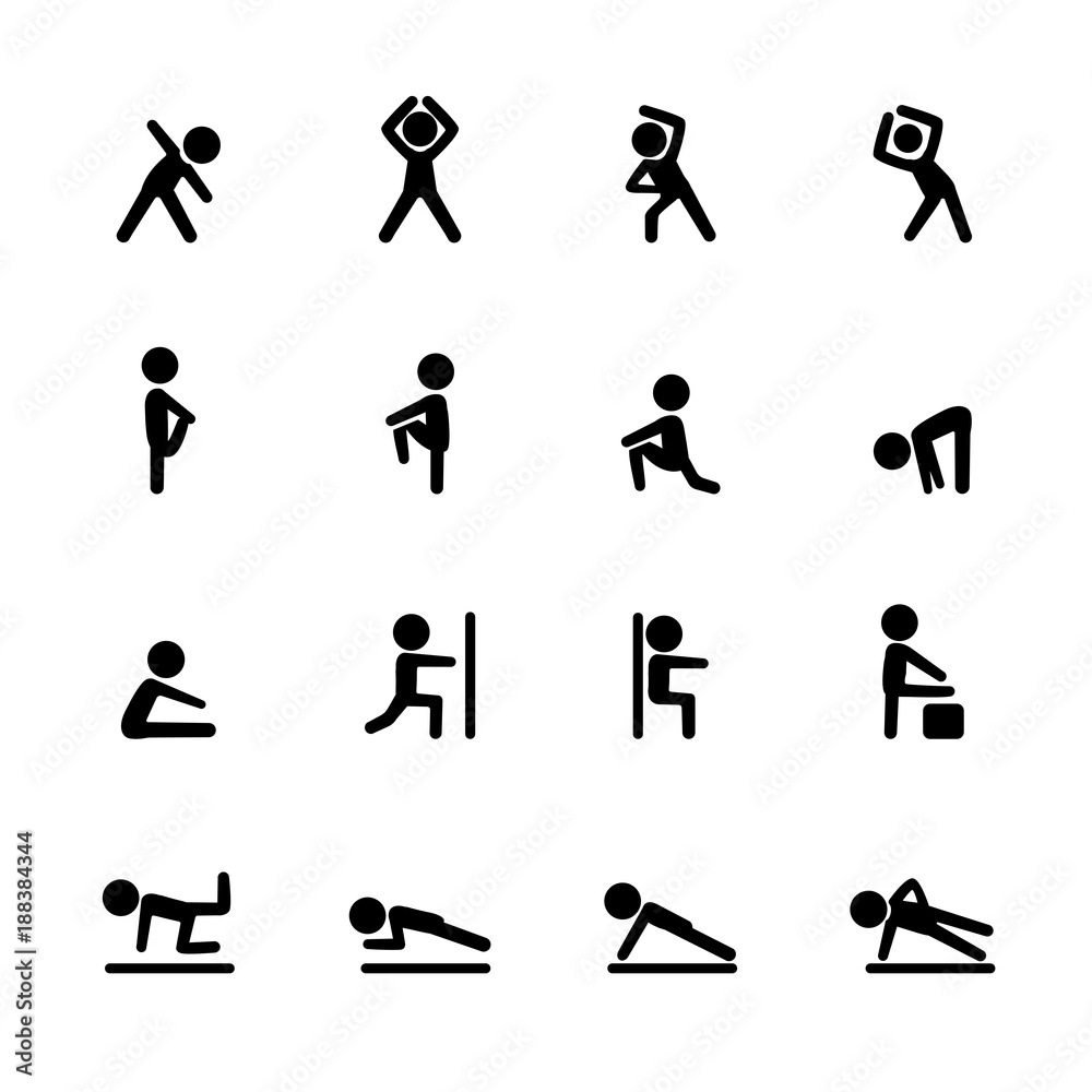 exercise fitness icon set, vector eps10 Stock Vector | Adobe Stock