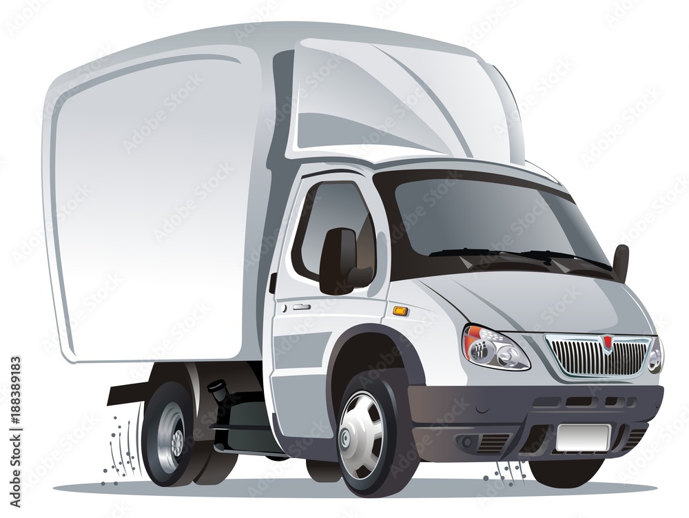 Vector Cartoon delivery truck Stock Vector | Adobe Stock