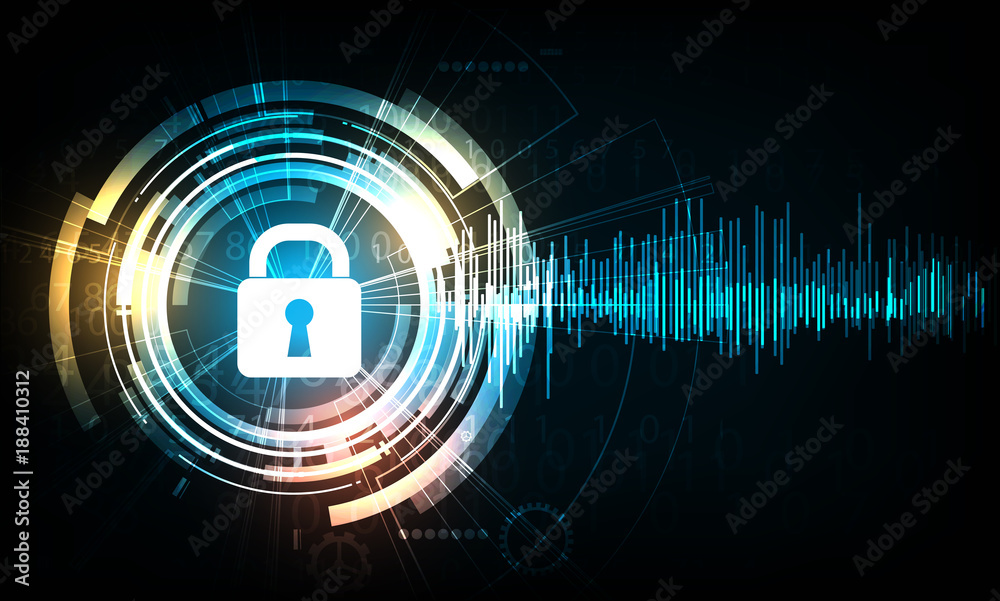 vector cyber security design on technology background. Stock Vector ...
