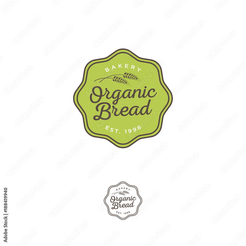 Organic bread bakery logo. Bread and baking emblem. Bakery and pastry ...