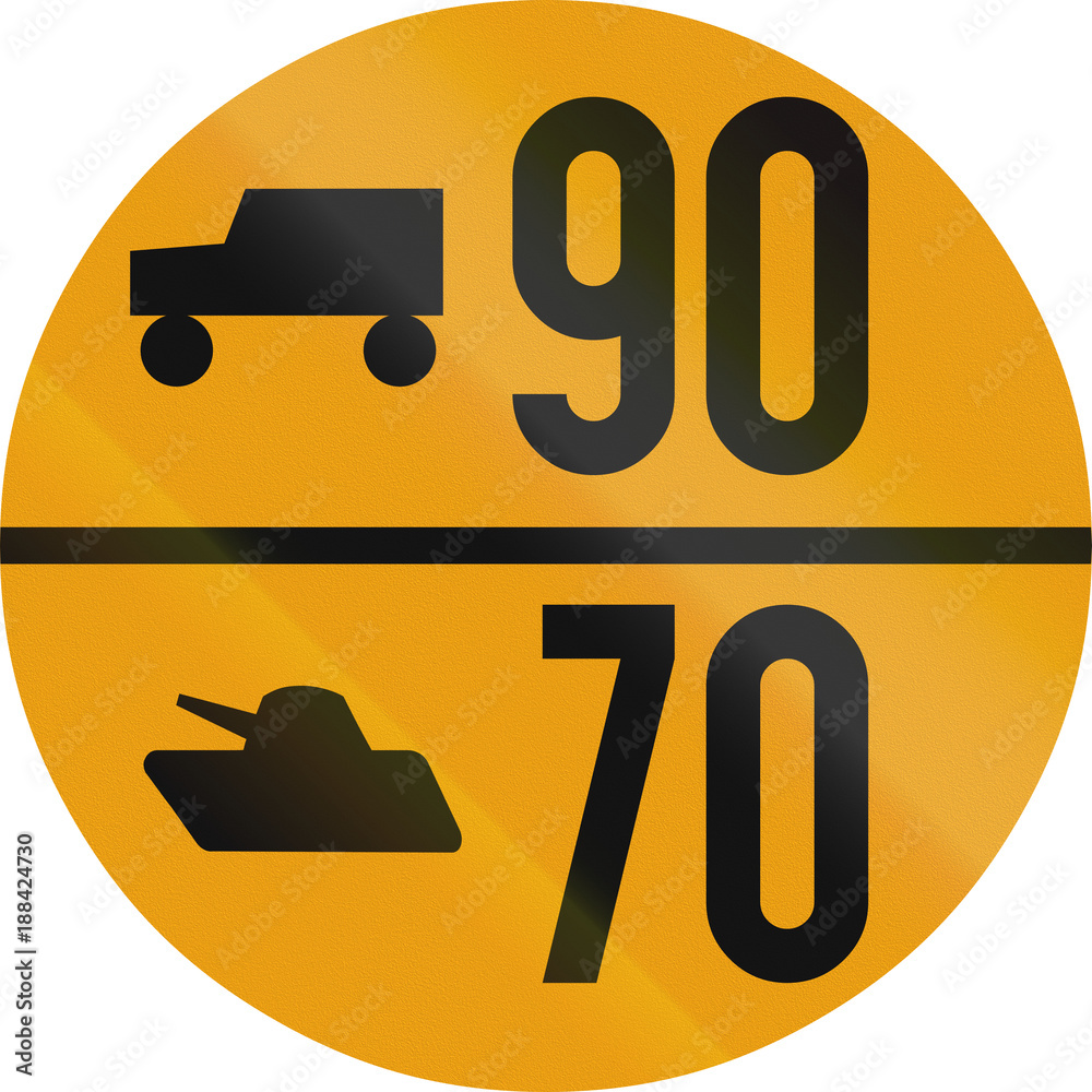 German information road sign of the Federal Ministry of Defence about ...