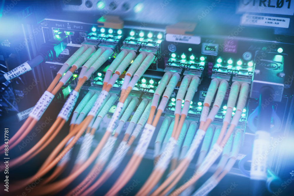 Rack Mounted Servers In A Server Room Server Rack Audio Cable Severs
