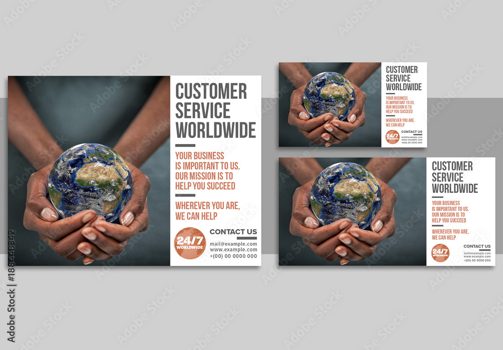 Customer Service Social Media Posts Set 7 Stock Template | Adobe Stock