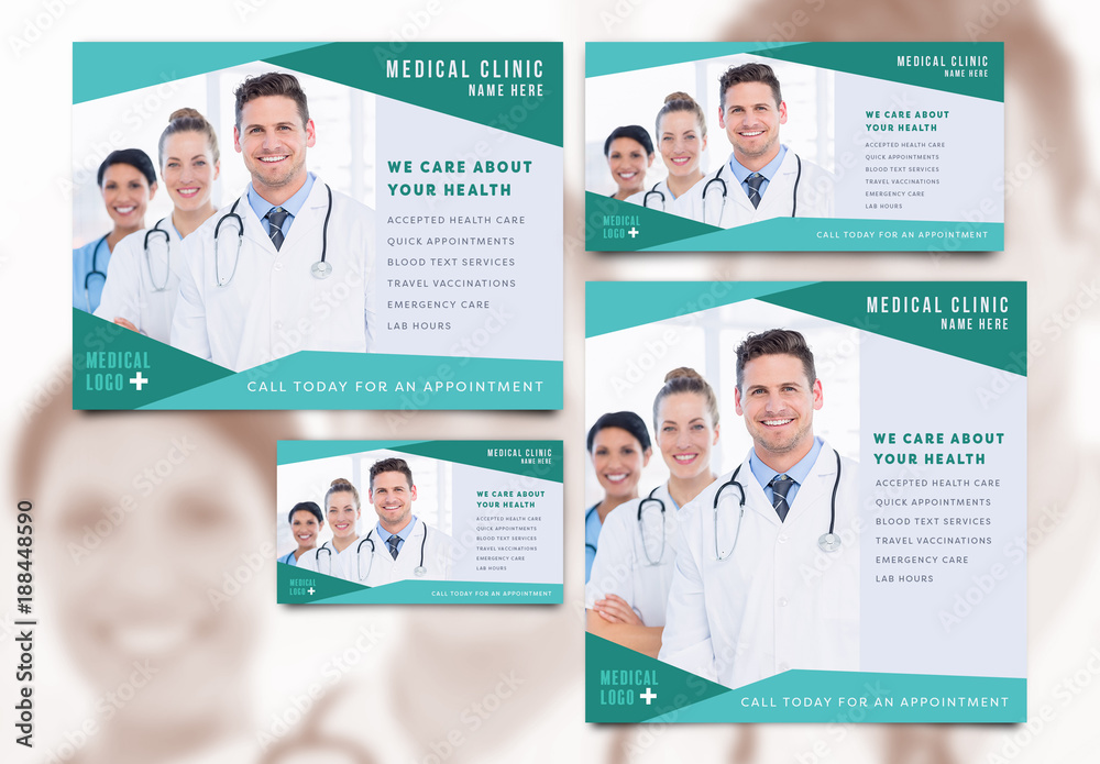 Medical Services Social Media Post Set 12 Stock Template | Adobe Stock