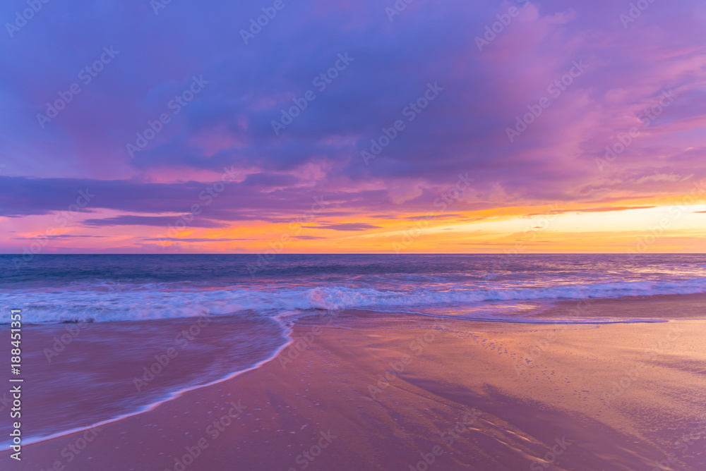 Pink And Purple Beach Sunsets