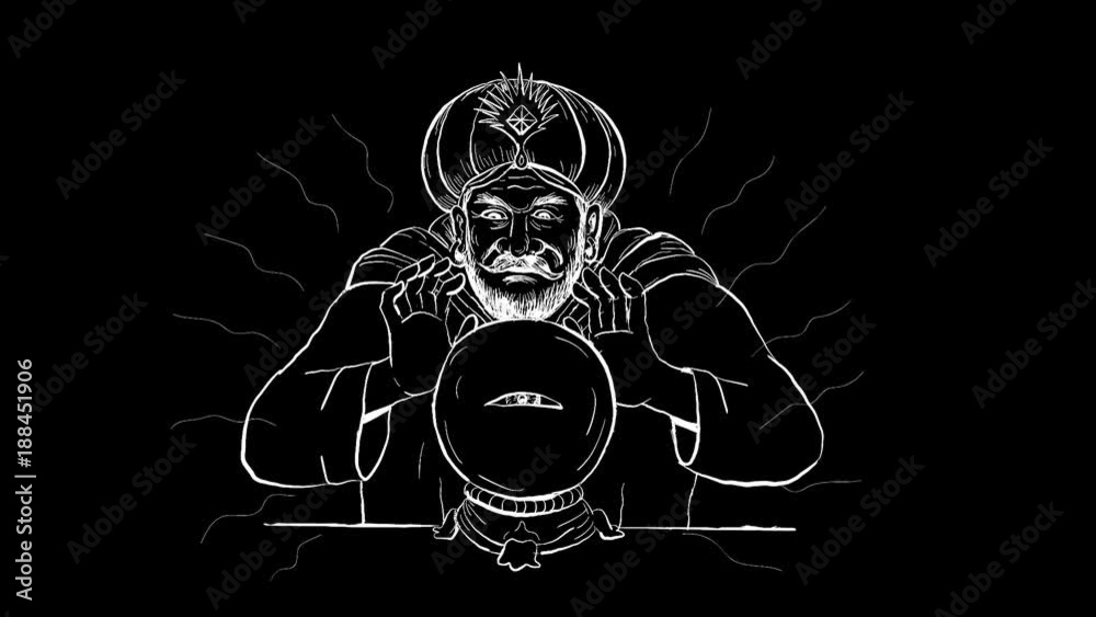 2d Animation motion graphics showing a fortune teller, medium, psychic ...