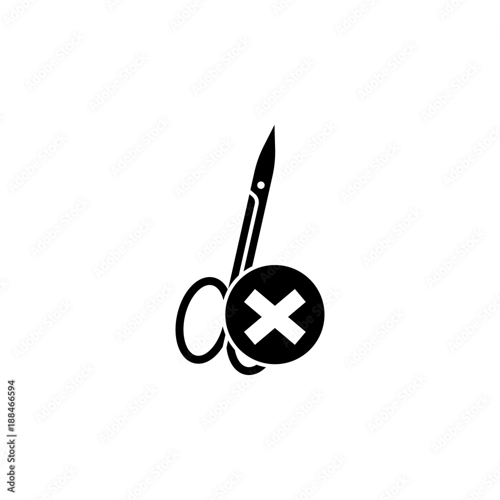 Vetor de a prohibition sign but the passage of sharp and stabbing ...