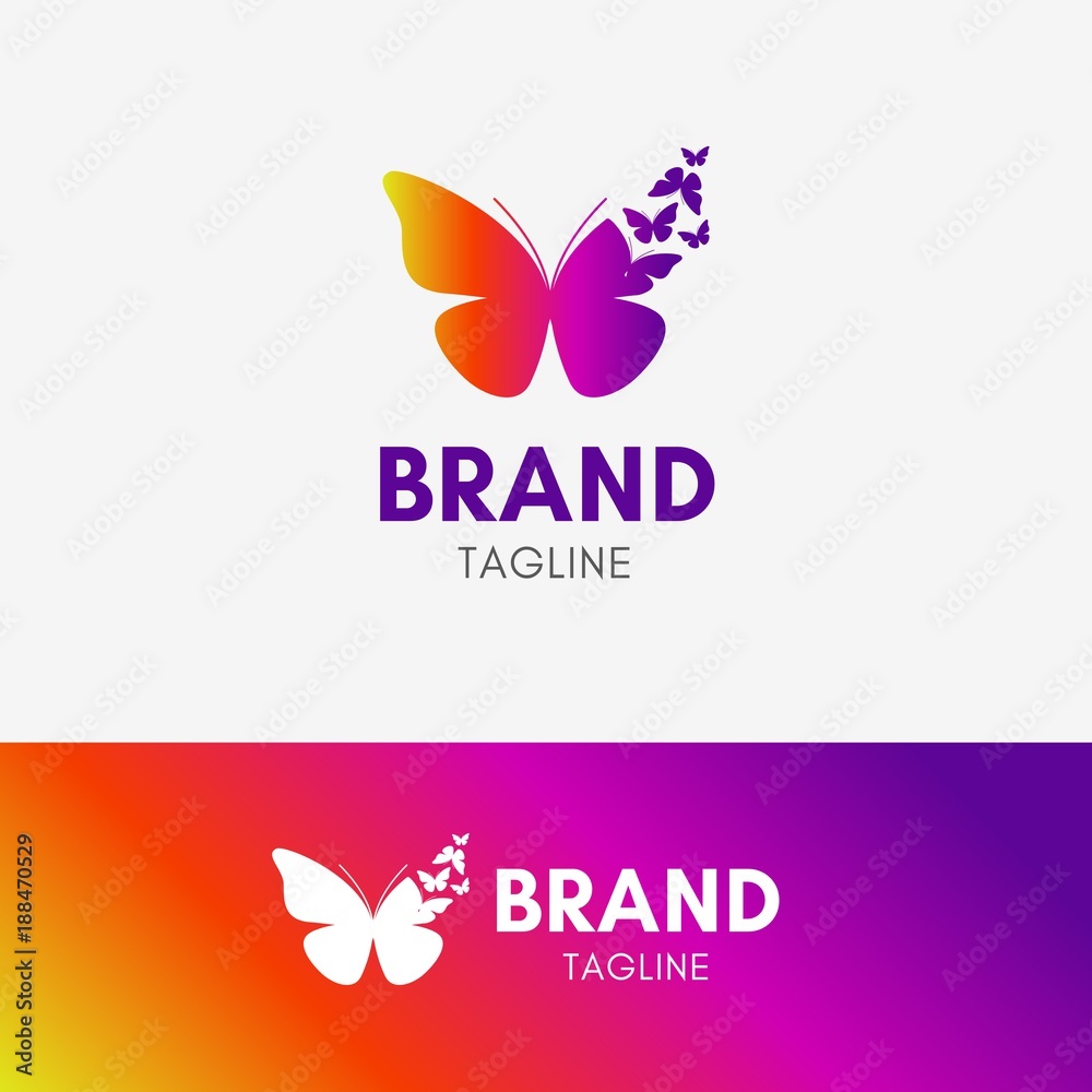 Butterfly Morph logo template icon symbol with vibrant color Stock ...