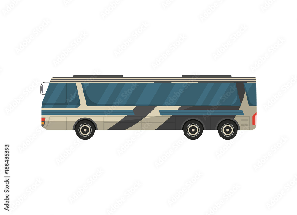 Passenger bus isolated vector icon. Airport ground technics, aviation ...
