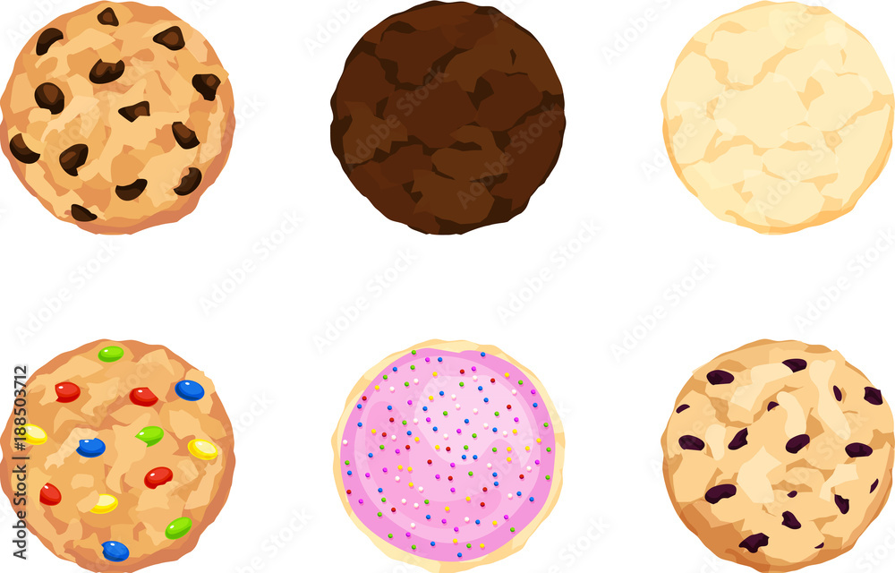 Six Chocolate Chip, Fudge, Sugar, Candy, Iced, and Oatmeal Cookies ...