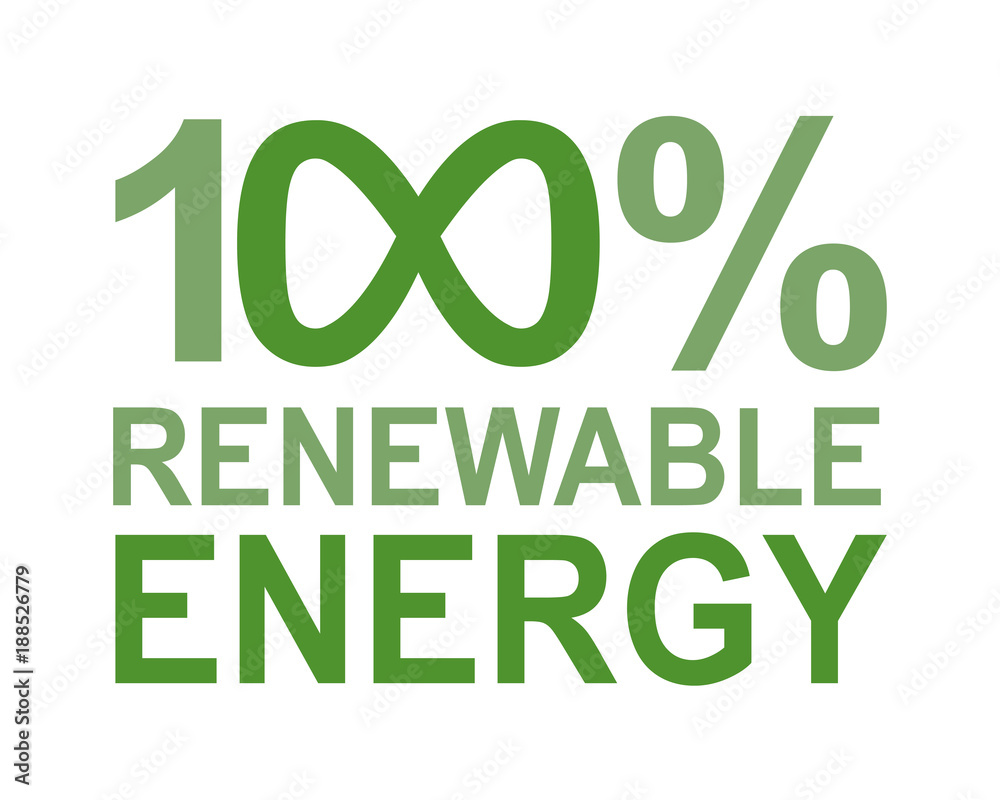 100% renewable energy vector logo Stock Vector | Adobe Stock