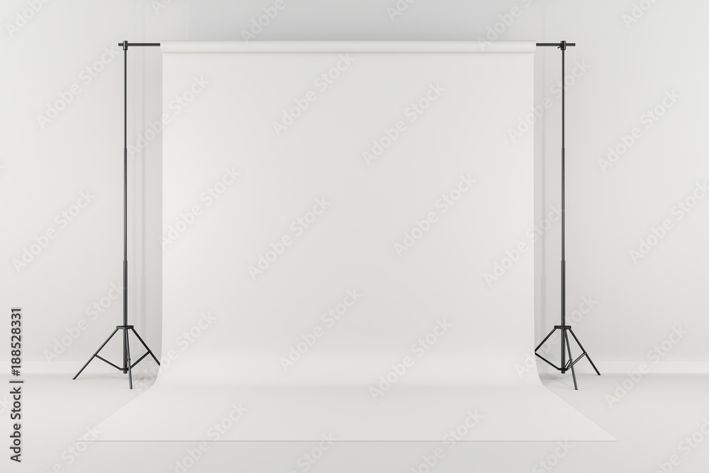 3d studio setup with white background Stock Illustration | Adobe Stock
