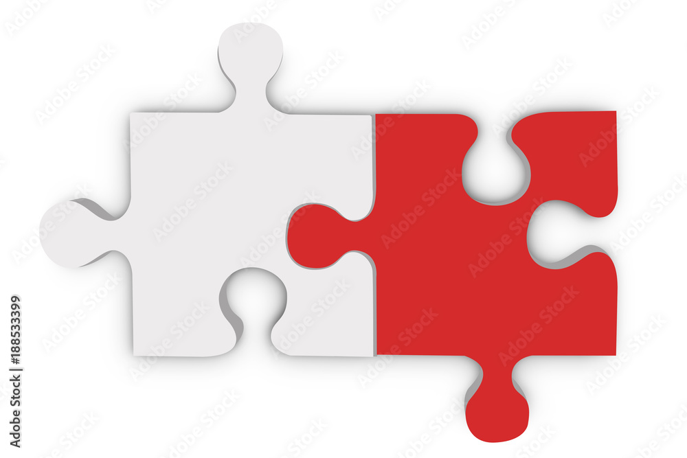 Jigsaw puzzle two pieces, Solutions and Teamwork concept isolate on ...