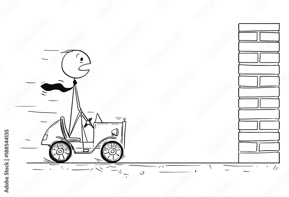 Stick Figure Driving Car