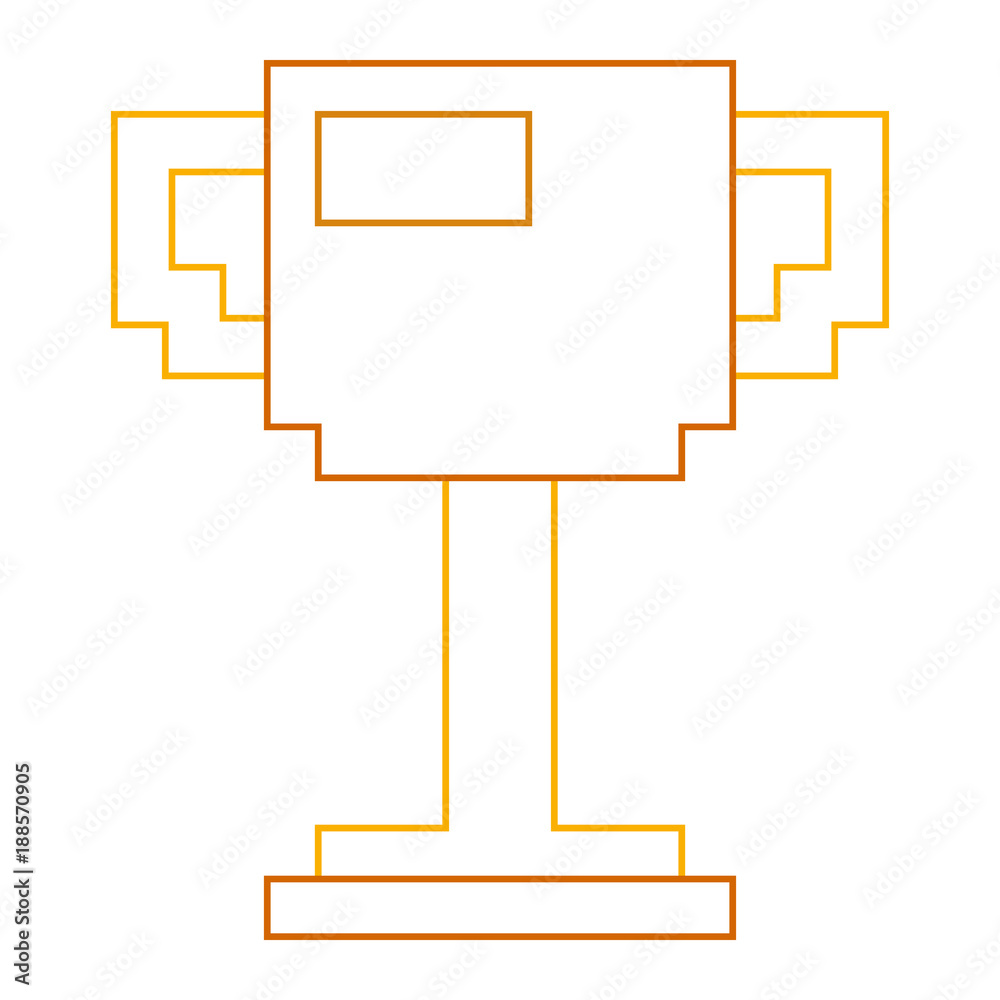 trophy pixelated game award winner vector illustration line color ...