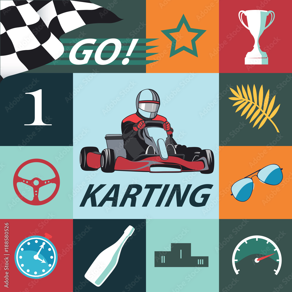 Poster Karting Infographic set – Wall Art | UkPosters