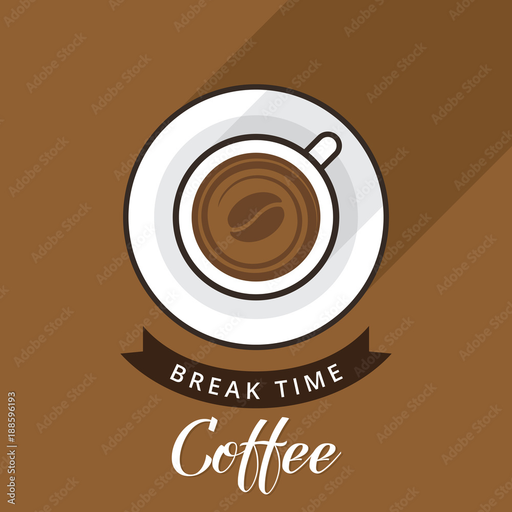 Coffee break vector illustration. Break time. Flat modern vector for ...