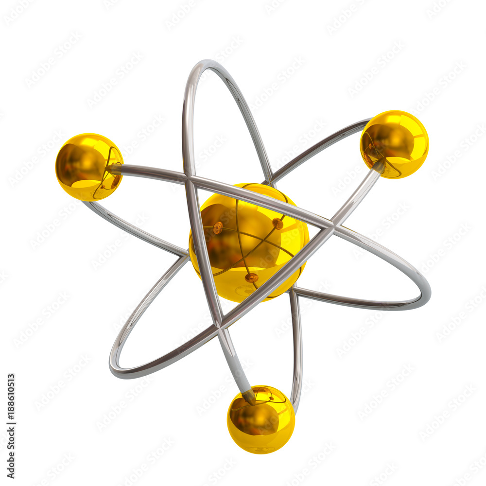 3d Gold Atom