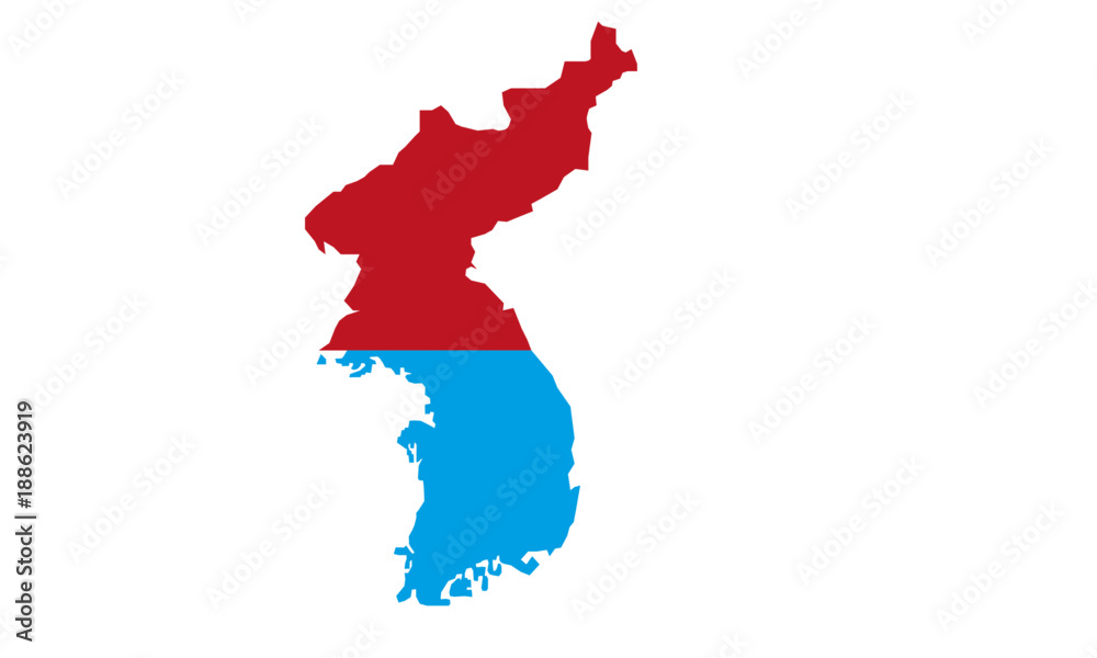 map of the two north and south koreas Stock Vector | Adobe Stock
