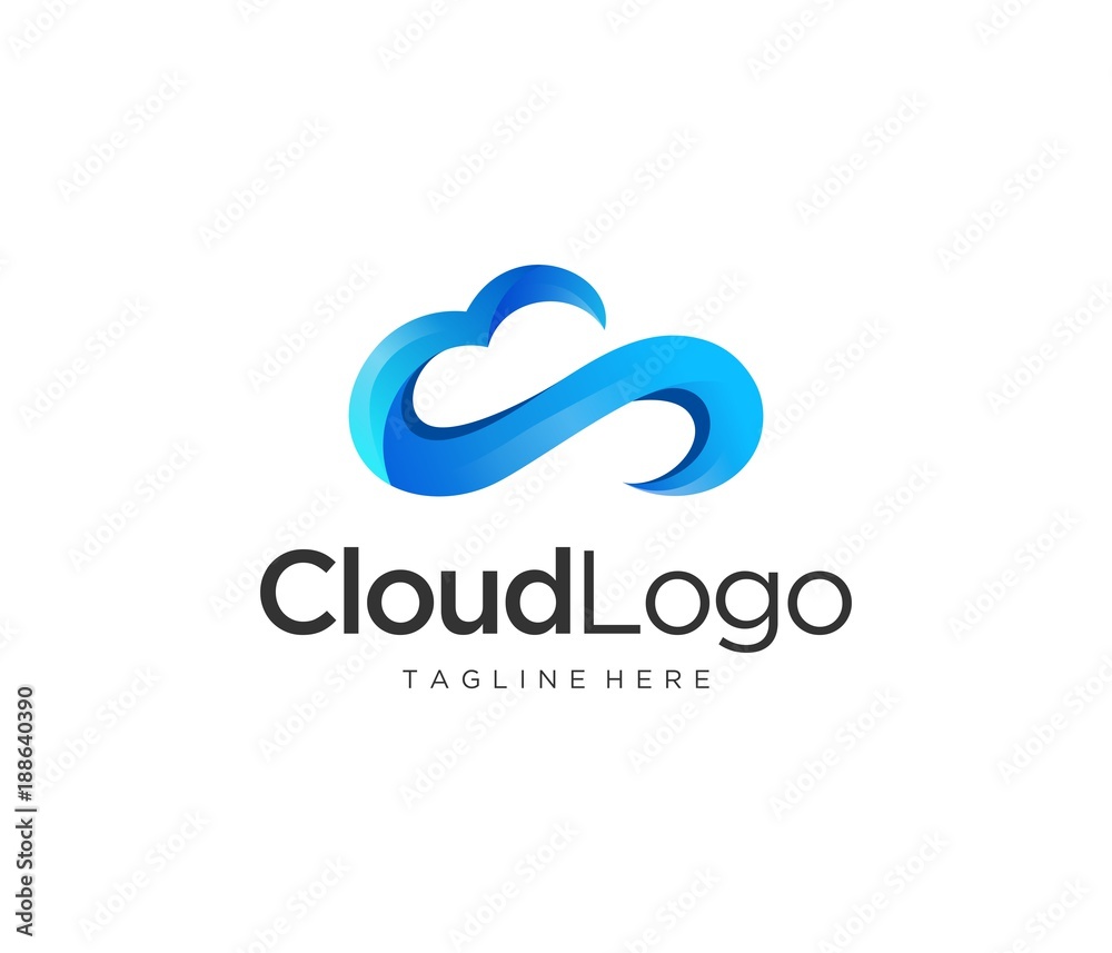 cloud modern logo icon Stock Vector | Adobe Stock
