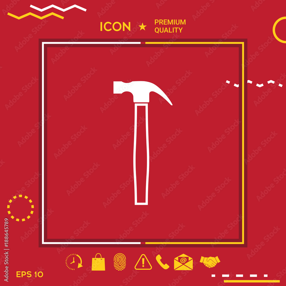 Hammer symbol icon Stock Vector | Adobe Stock