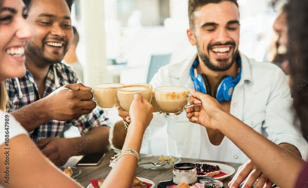 Men Drinking Coffee With Friends