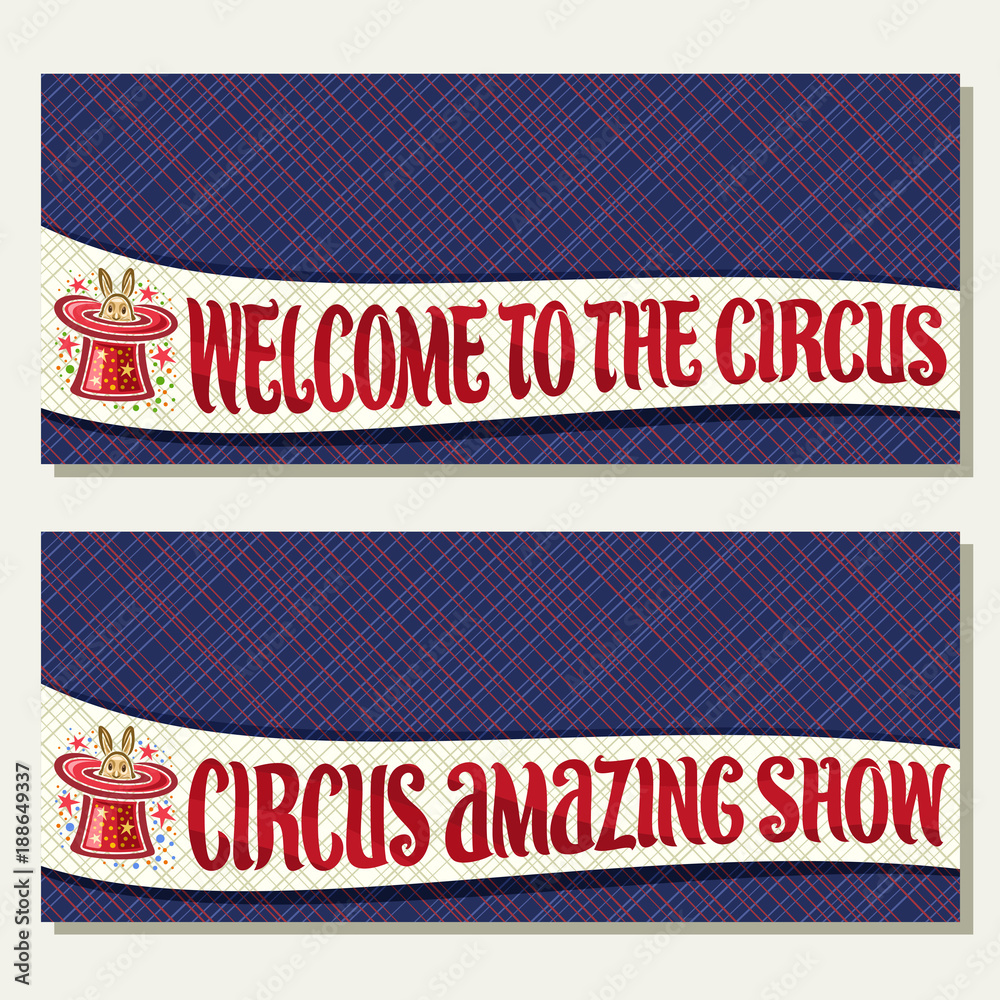 Vector banners for Circus with copy space, original font for title ...