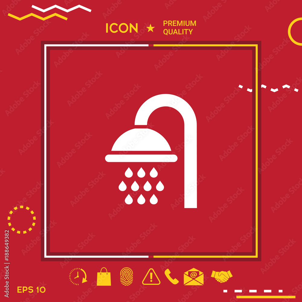 Shower symbol icon Stock Vector | Adobe Stock
