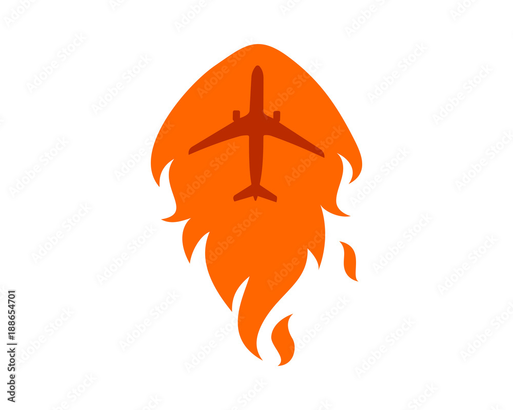 burning heat fire plane airport flight airline airway image symbol icon ...