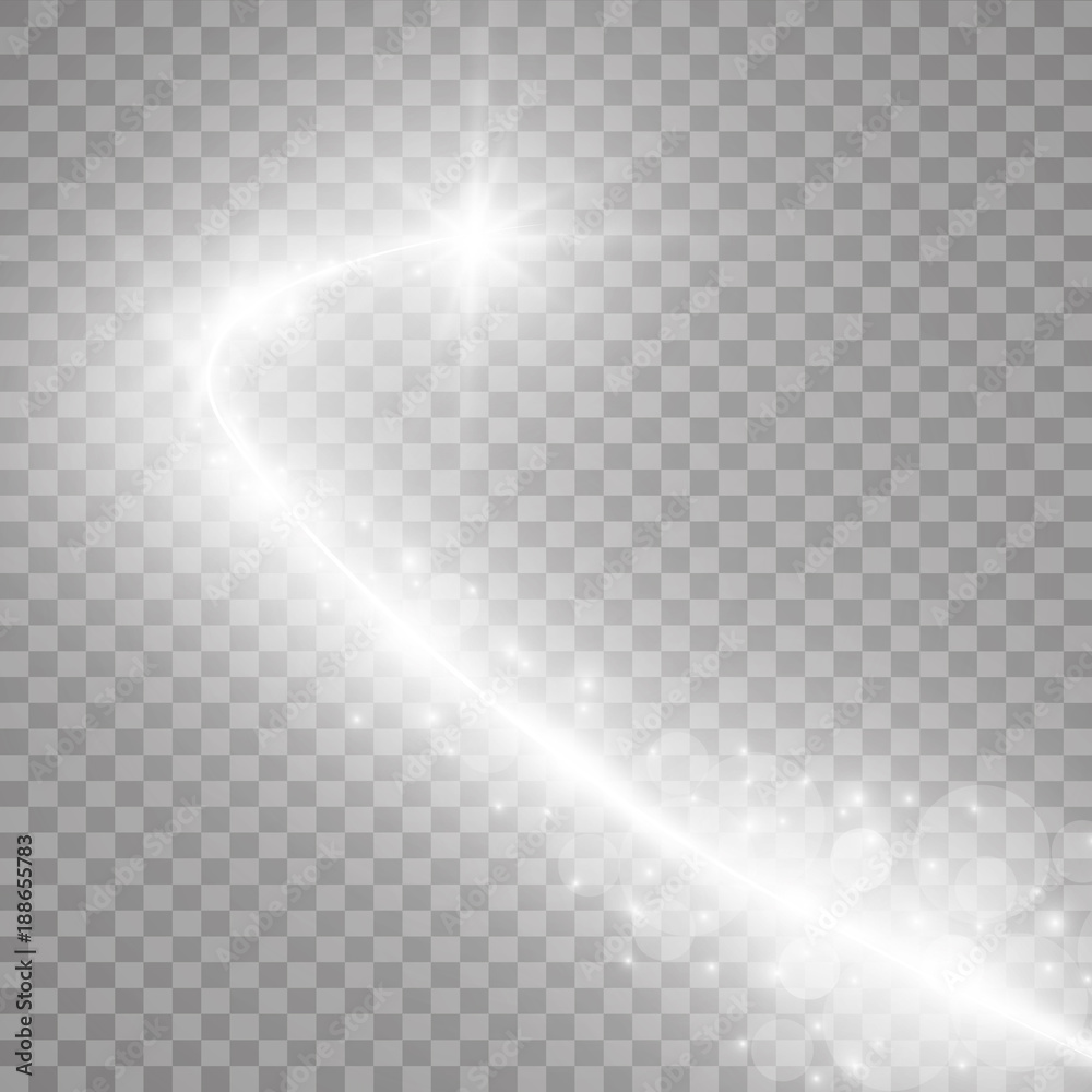 Comet flying on a transparent background, flying and bright. Vector ...