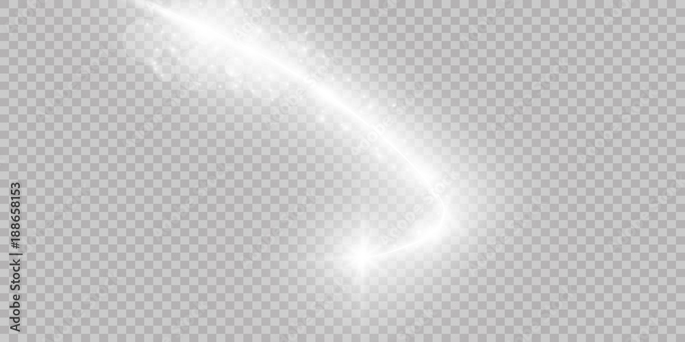 Comet flying on a transparent background, flying and bright. Vector ...
