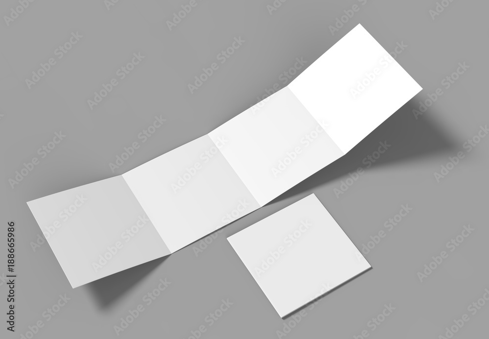 Eight page Double gate fold brochure blank white template for mock up ...