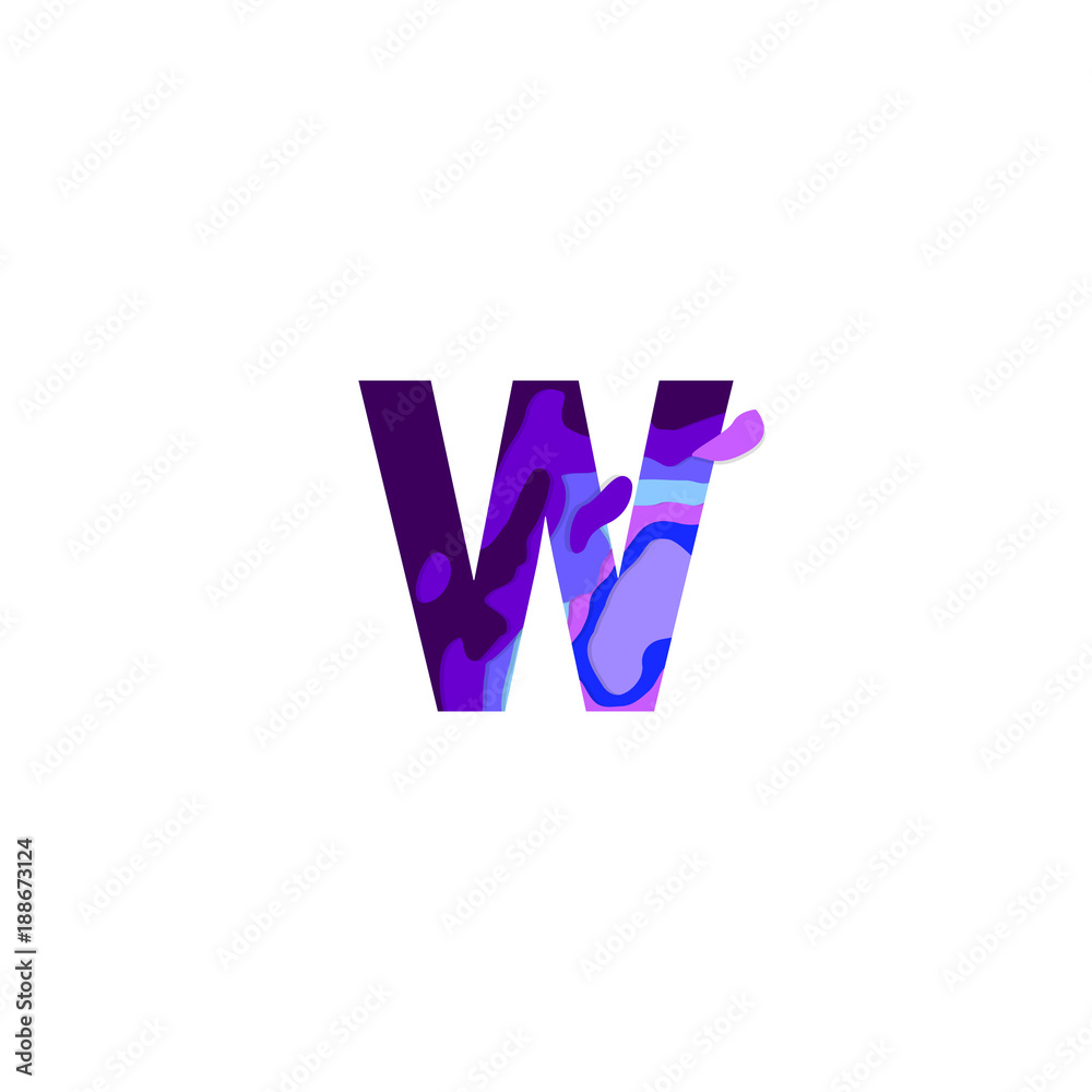 Paper cut letter W. Realistic 3D multi layers papercut effect isolated ...