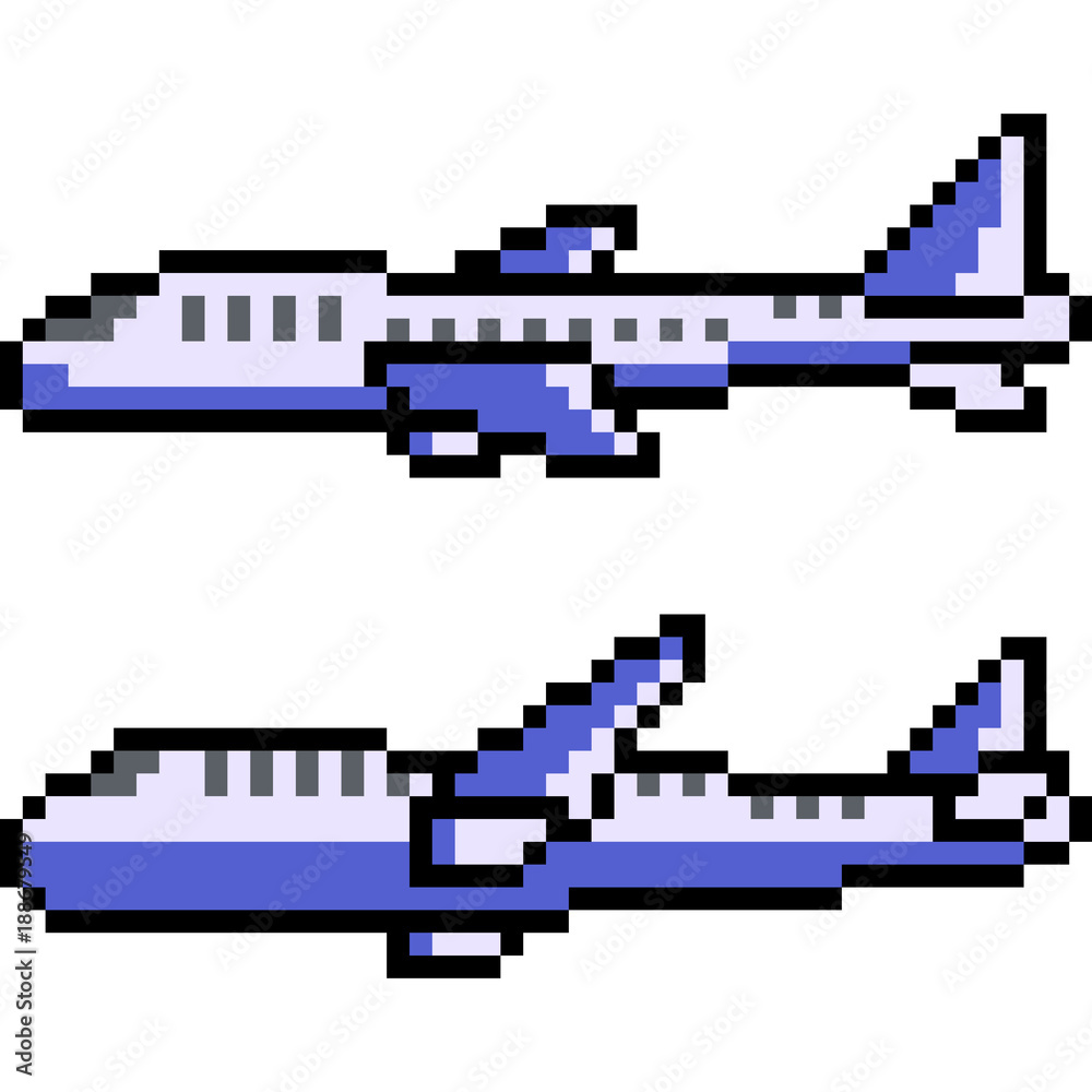 vector pixel art air plane Stock Vector | Adobe Stock
