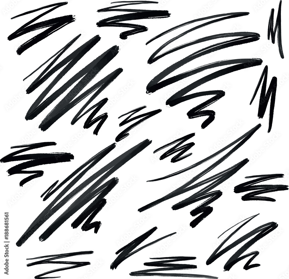 Wavy Underline lines Hand Drawn Illustrations Stock Vector | Adobe Stock