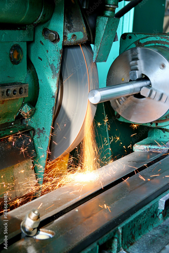 metalworking machining industry. finishing or grinding metal surface on ...