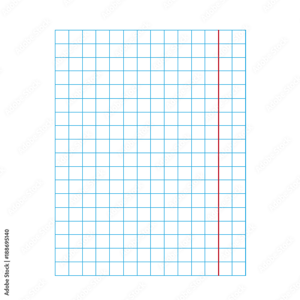 notebook checkered paper sheet- vector illustration Stock Vector ...
