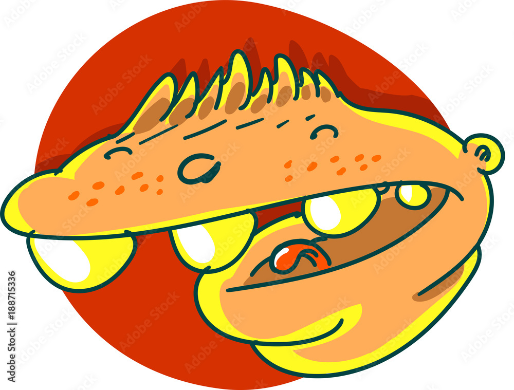 laughing cartoon kid big head vector illustration Stock Vector | Adobe ...