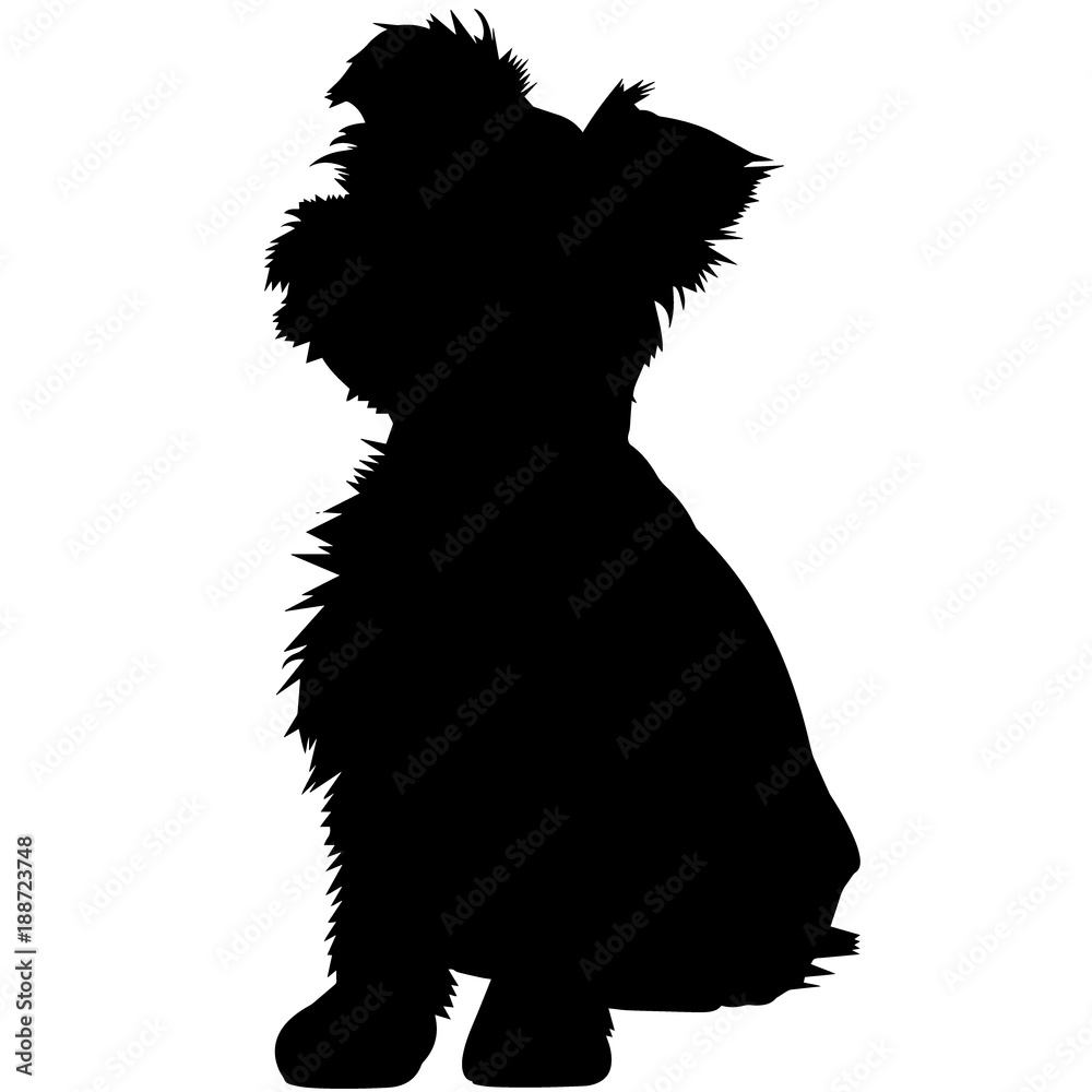 Yorkshire Terrier Dog Silhouette Vector Graphics Stock Vector | Adobe Stock
