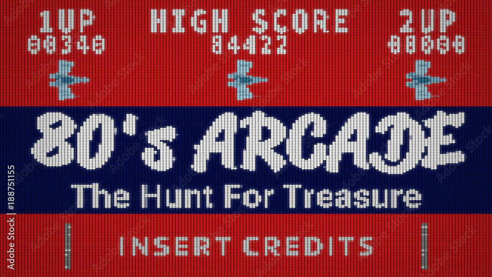80's 8 Bit Arcade Title Stock Template | Adobe Stock