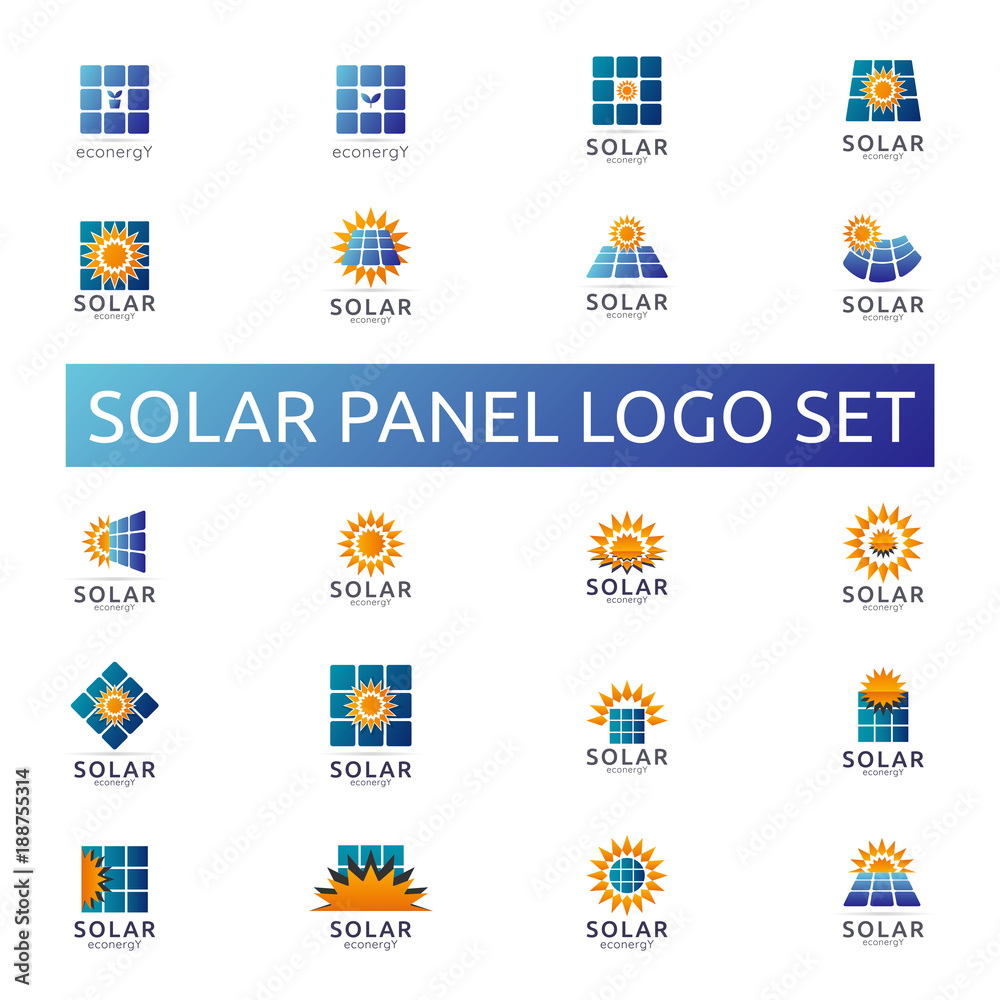Solar panel energy logo icon. business green energy concept design ...