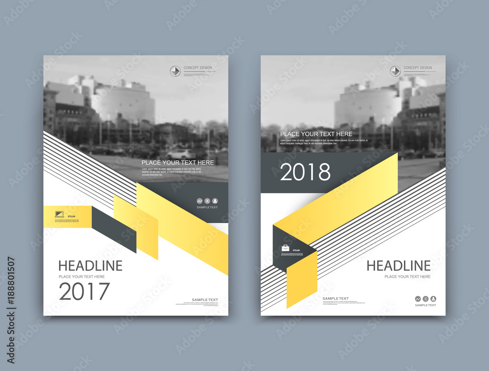 Vetor do Stock: White, black brochure mockup. A4 cover design. Fancy ...