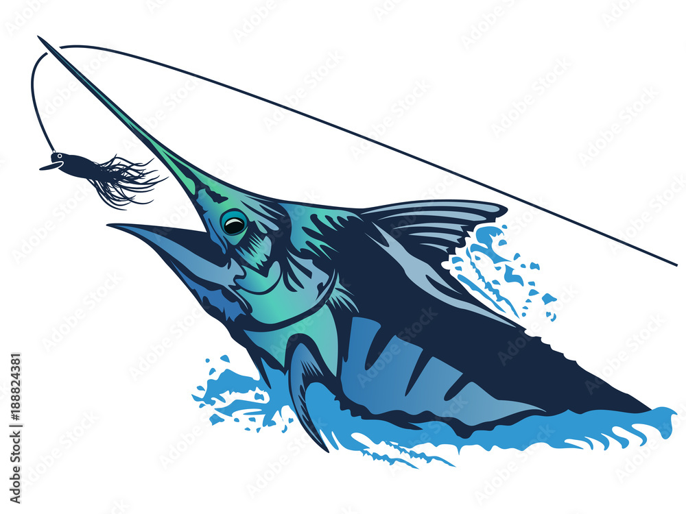 Pacific blue marlin Stock Vector | Adobe Stock